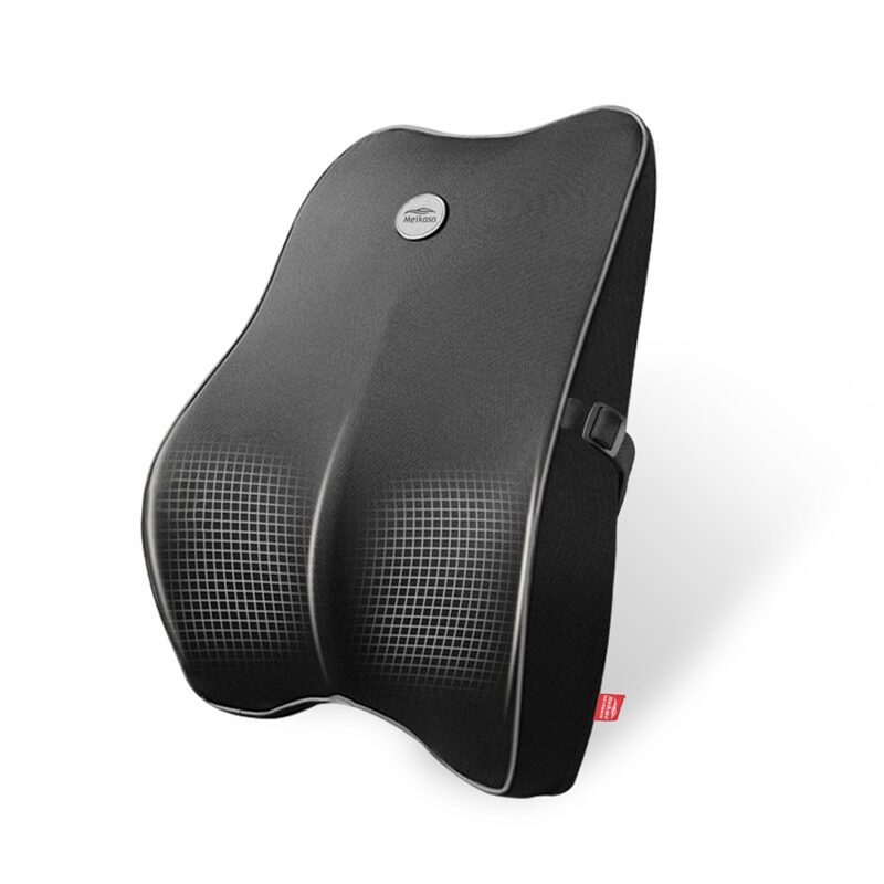 Meikaso クッション 低反発 ランバーサポート オフィス 椅子 背もたれ 車用 腰枕 SGS認証/100D高密度クリア 取付バンド調節可能 洗える 車/自宅/オフィス/プレゼント用 ...